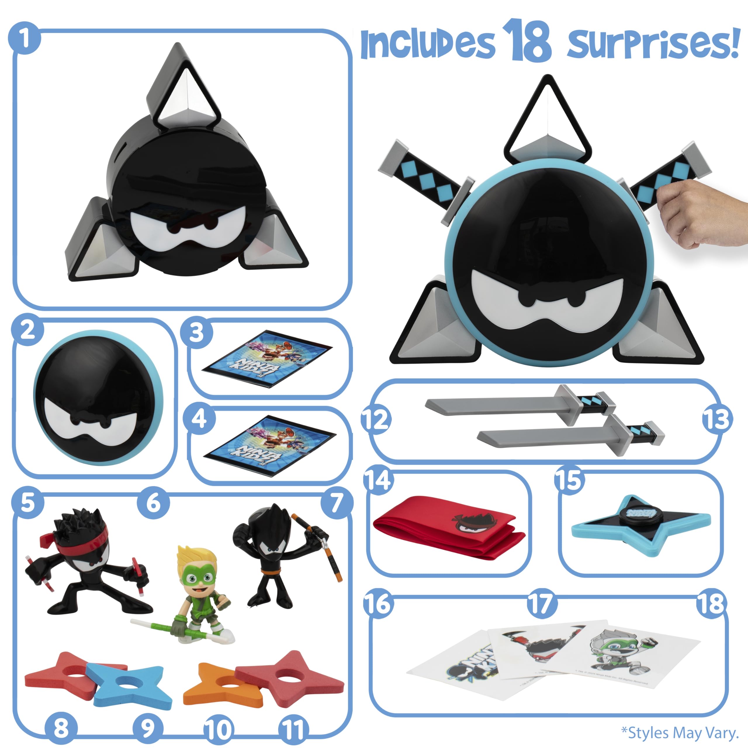 Ninja Kidz Mystery Warrior Pack with 18 Exciting Toys Kiddimax