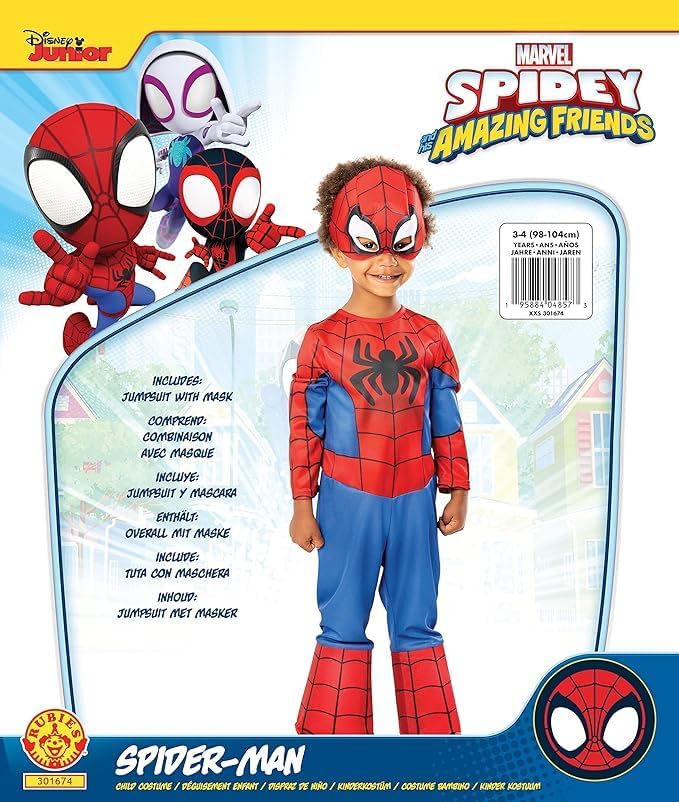 RUBIES Spidey Classic Fancy Dress Costume 2-3 YEARS – Kiddimax