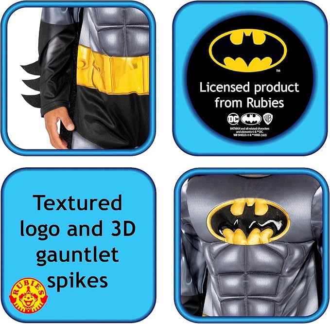 RUBIES Metallic Batman Kids Children Fancy Dress 5-6 YEARS – Kiddimax
