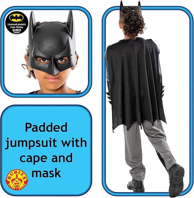 RUBIES Metallic Batman Kids Children Fancy Dress 5-6 YEARS – Kiddimax